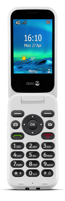 DORO GSM 6880 - 4G Eenvoudige Klaptelefoon (Zwart-Wit) :: orevo